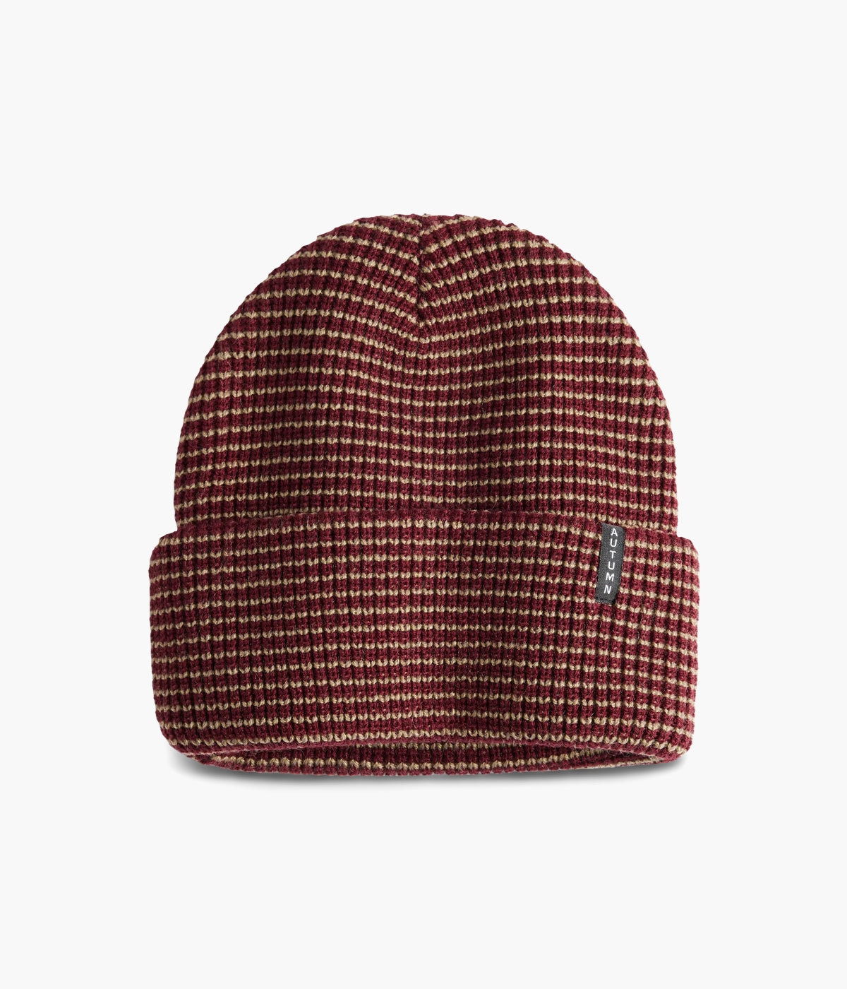 Autumn Stripe Beanie | Two-Color Acrylic Winter Hat | Mediumweight ...